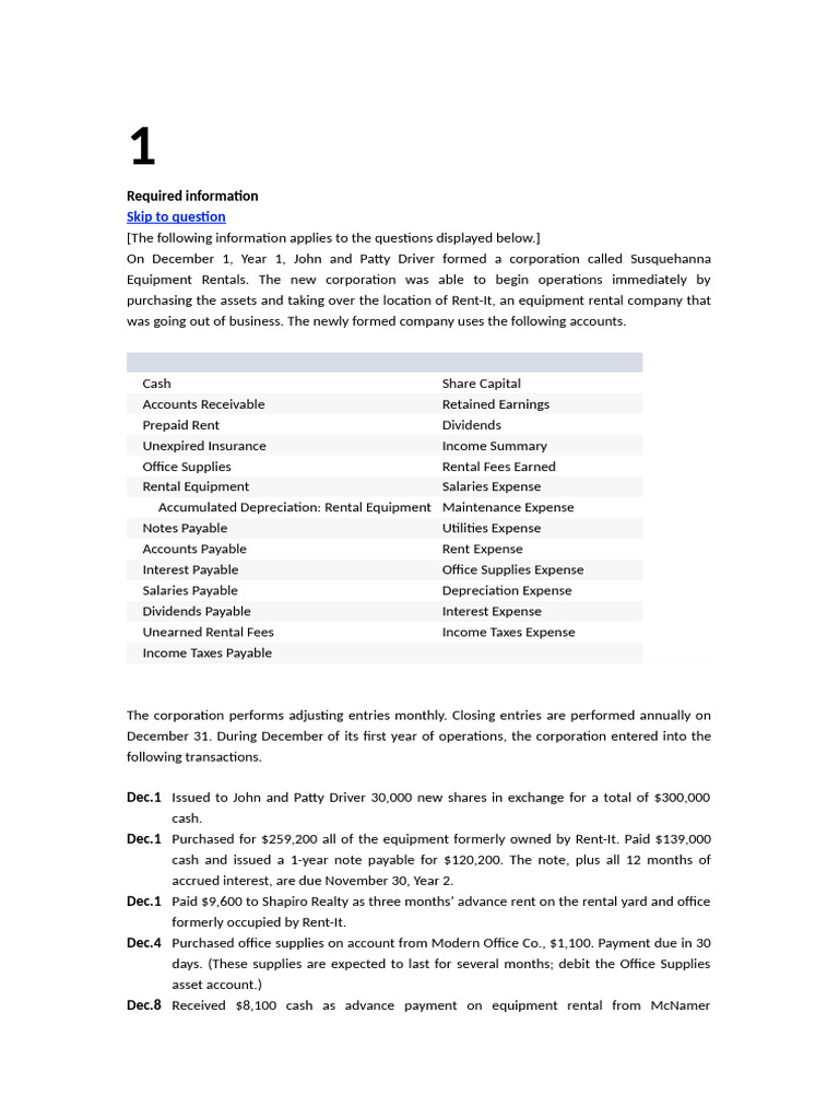 Required Information: Skip To Question | PDF | Debits And Credits | Expense