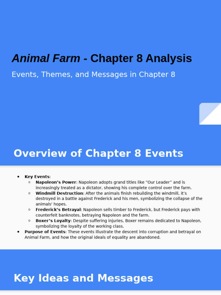 Animal Farm Chapter 8 | PDF | Political Science