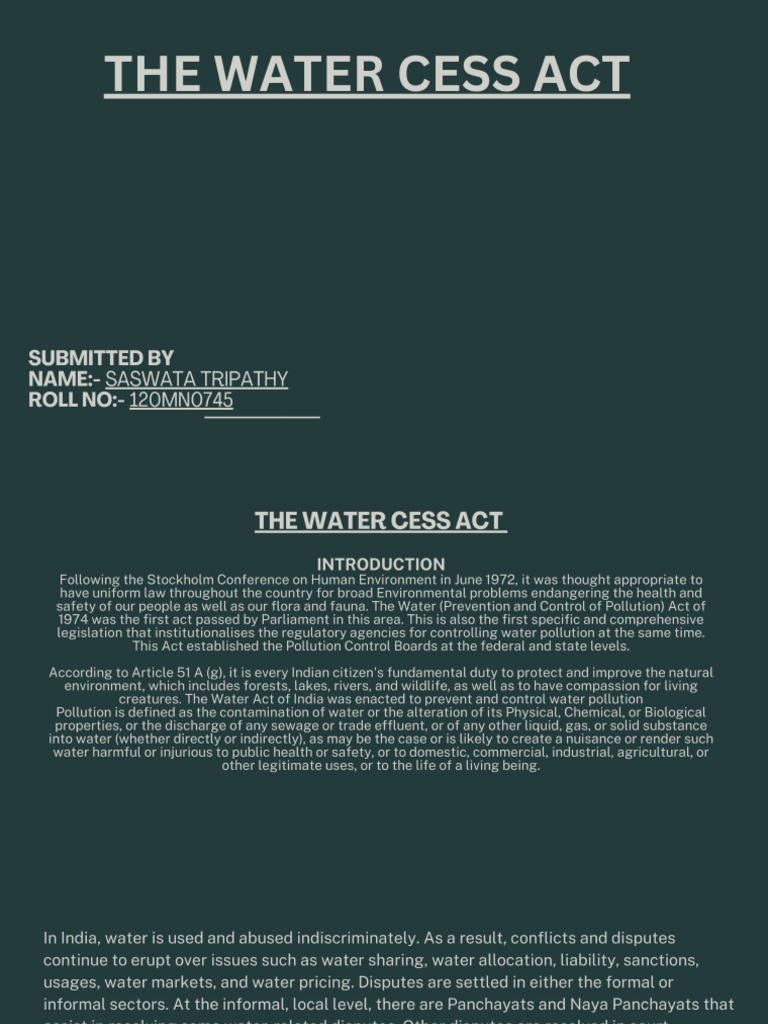 The Water Cess Act | PDF