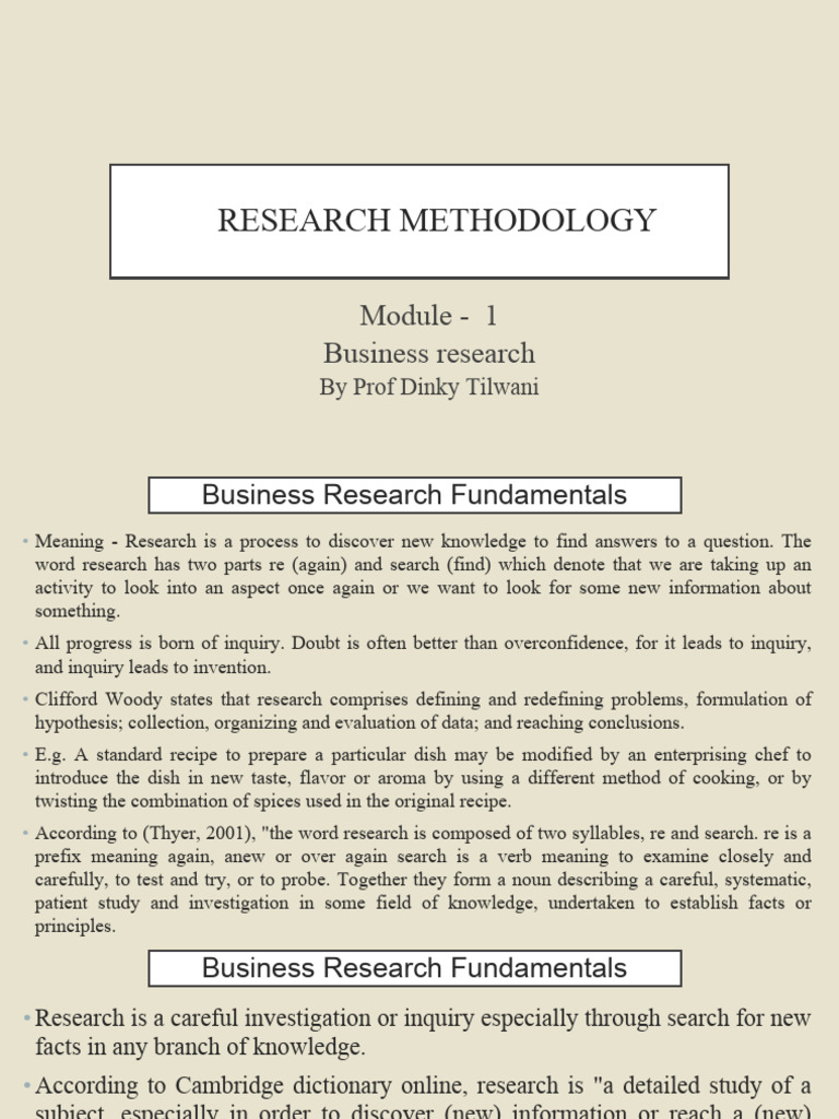 Research Methodology 1 MBA 1... | PDF | Hypothesis | Quantitative Research