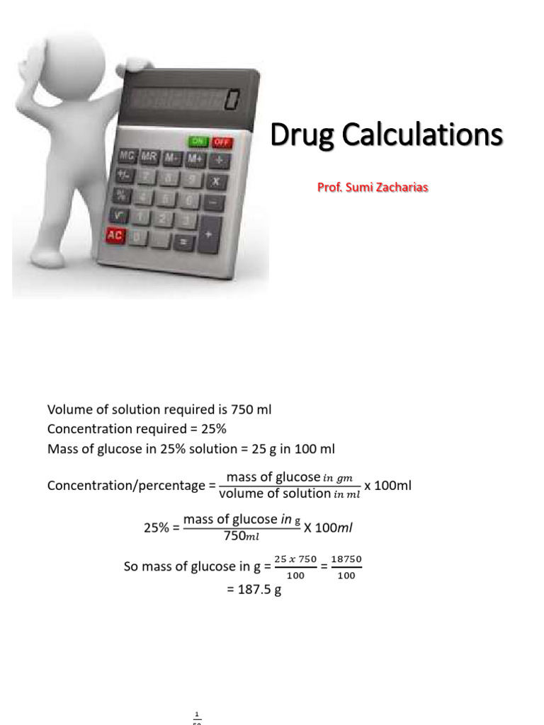 Drug Calculations Answrs 1 | PDF | Dose (Biochemistry) | Chemistry