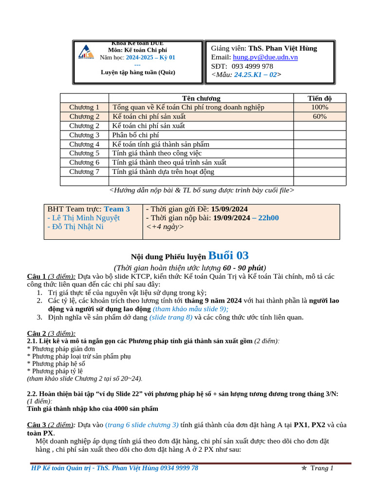 KTCP Buổi.03 Luyện Tập Đề BHT.T3 HPV.edited | PDF
