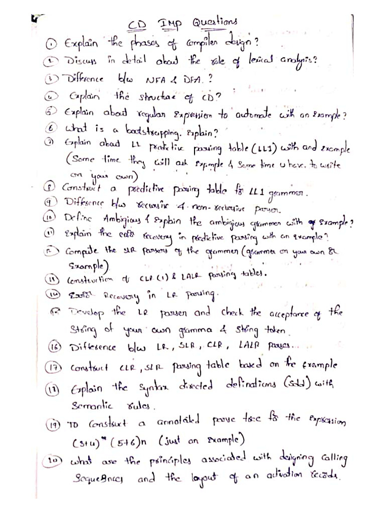 CD Imp Question | PDF