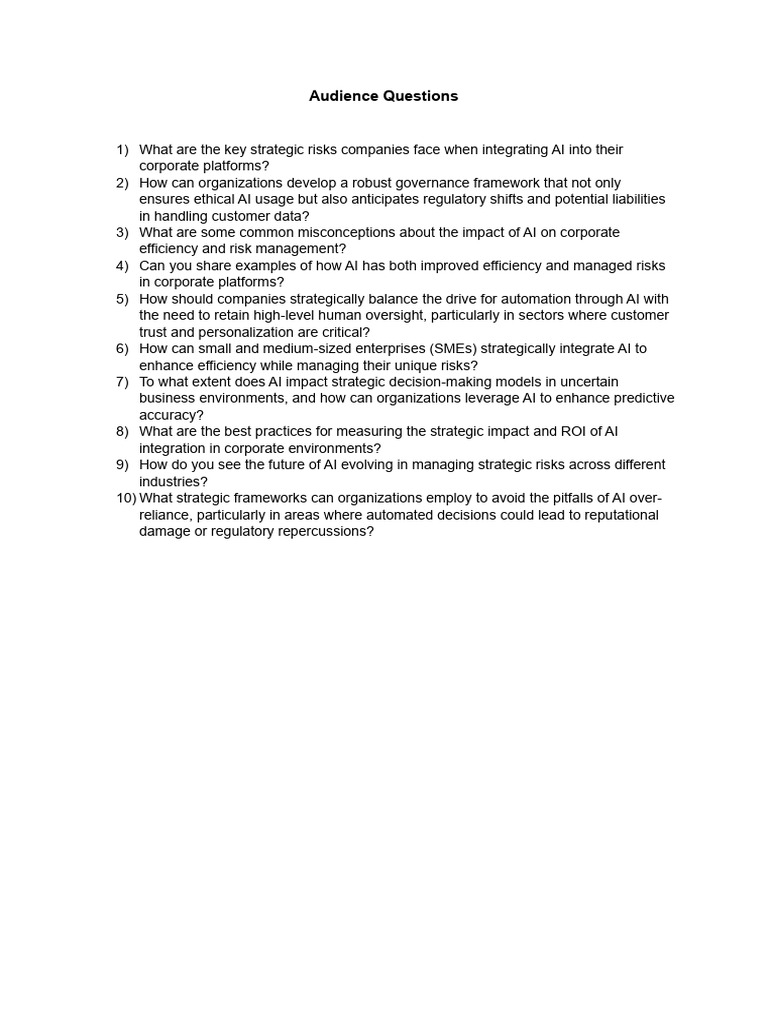 Audience Question | PDF