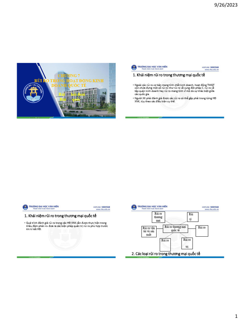 Chương 7 Rủi Ro KDQT | PDF