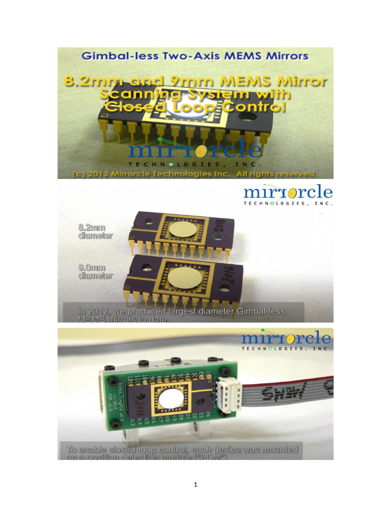 MEMS MIRROR Scanner Technology | PDF