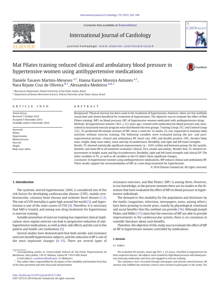 Mat_Pilates_training_reduced_clinical_and_ambulato | PDF | Blood ...