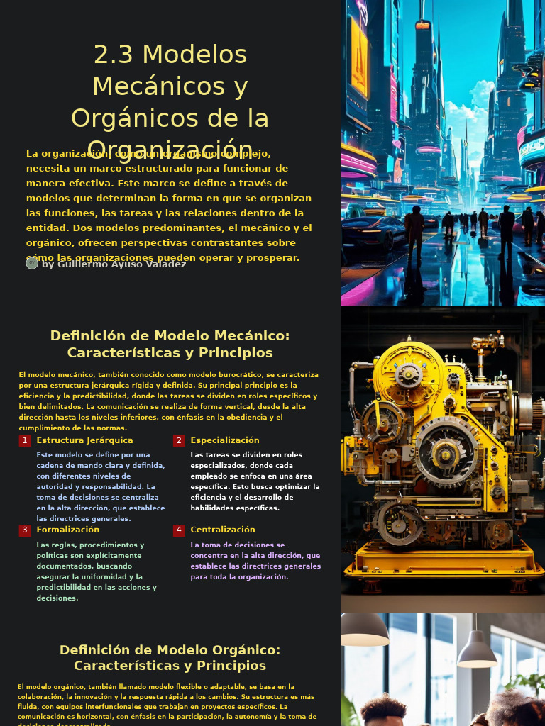 23 Modelos Mecanicos y Organicos de La Organizacion | PDF | Toma de decisiones | Business