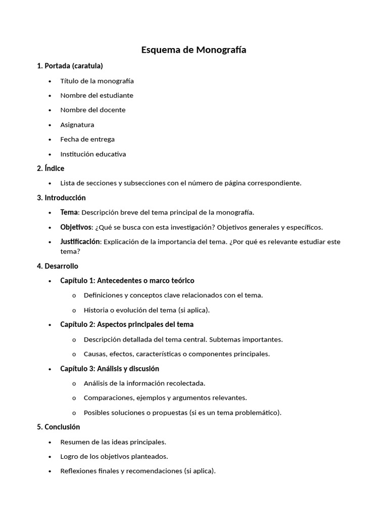Esquema de Monografía | PDF