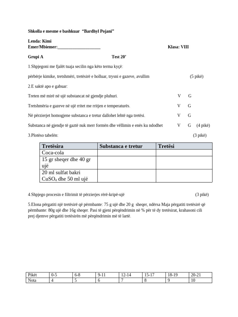 Minitest Kimi 8 | PDF