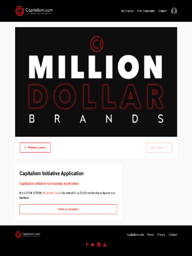 12-Capitalism Initiative Scholarship Application | PDF | Business
