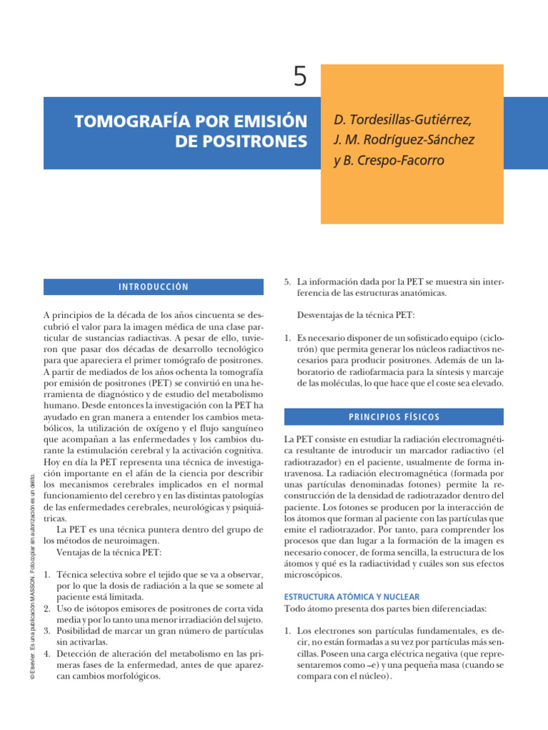 5 Tomograf A Por Emisi N de Posi 2008 Neuroimagen T Cnicas y Procesos Cog | PDF | Núcleo atómico ...