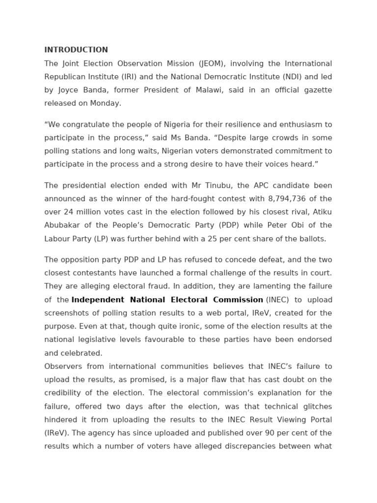 2023 General Election Pdf Elections Accountability