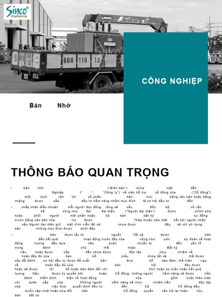 Information Memorandum Outline - Sinco - 14112023 | PDF