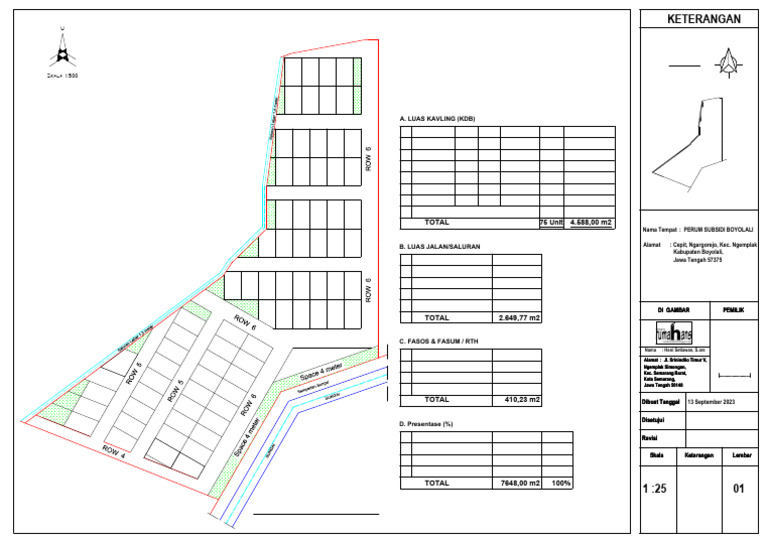 Siteplan Dan Presentase KDB, FASOS FASUM | PDF