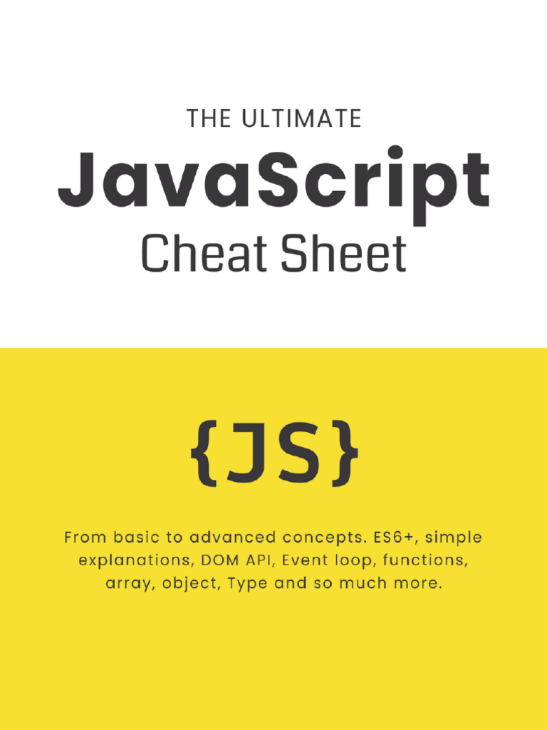 Javascript Cheat Sheet Pdf Pdf Java Script String Computer Science