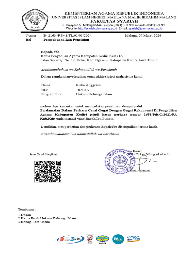 Surat Penelitian Riska Anggraini | PDF