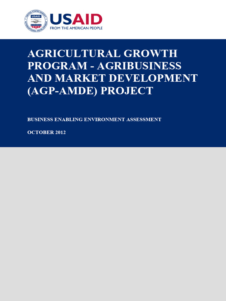 AGP-AMDe Business Enabling Environment Assessment | PDF | Lease | Banks
