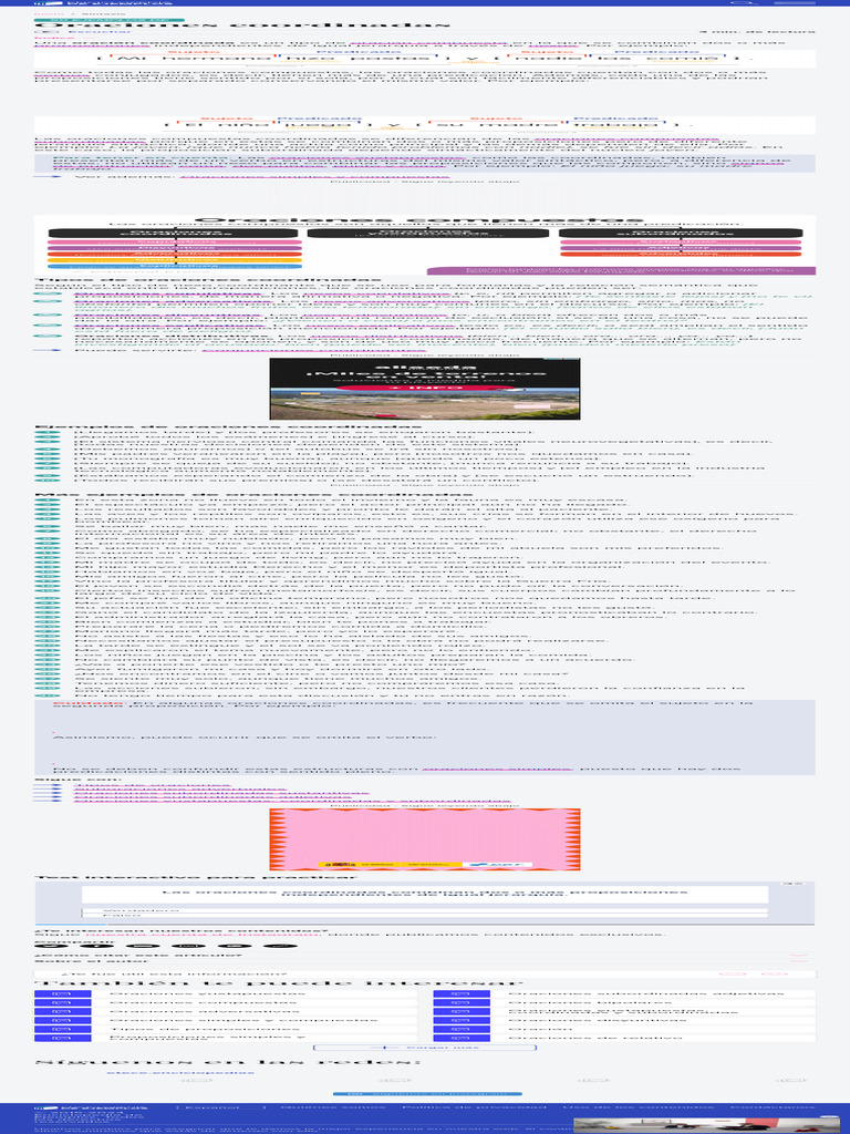 Ejemplos de oraciones coordinadas | PDF | Oración (Lingüística) | Mecánica del lenguaje