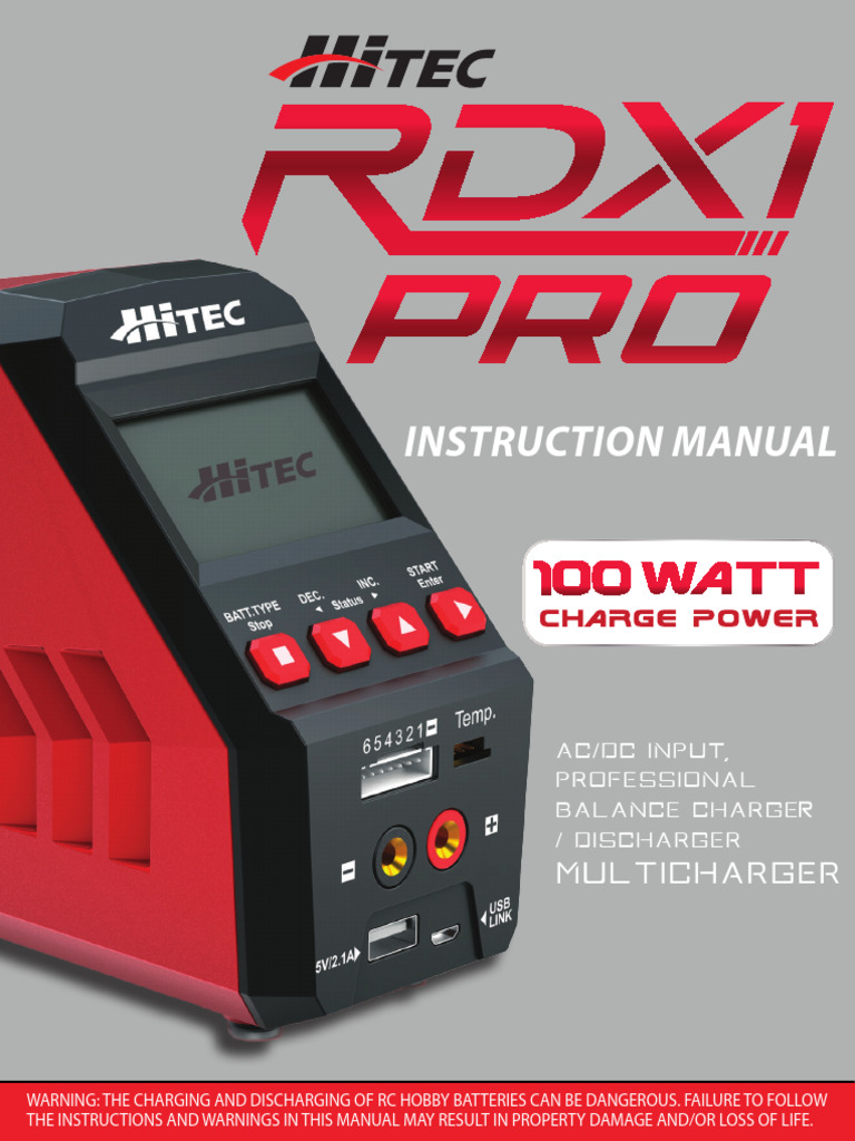 456 RDX-1 Pro Manual V14 | PDF | Battery Charger | Lithium Ion Battery