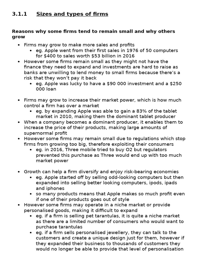 Sizes and Types of Firms in Economics | PDF | Apple Inc. | Investing