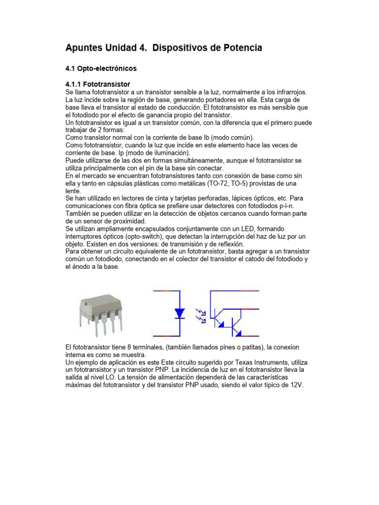 Dispositivos de Potencia: Unidad 4 | PDF | Relé | Transistor de unión ...