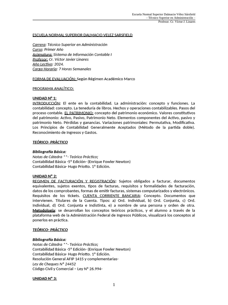 Programa SIC I | PDF | Contabilidad | Hoja de balance