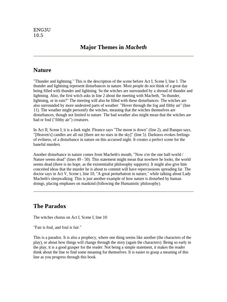 10.5 Macbeth Themes | PDF | Macbeth