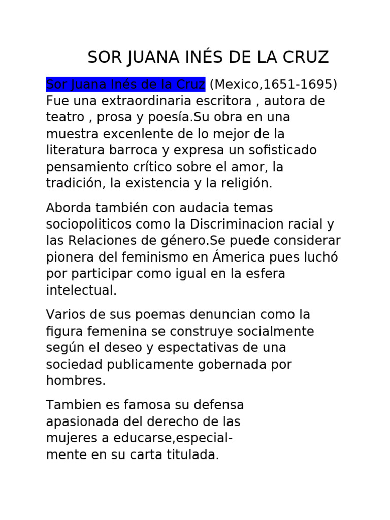 Sor Juana y Dolores Jimenez | PDF | Historia