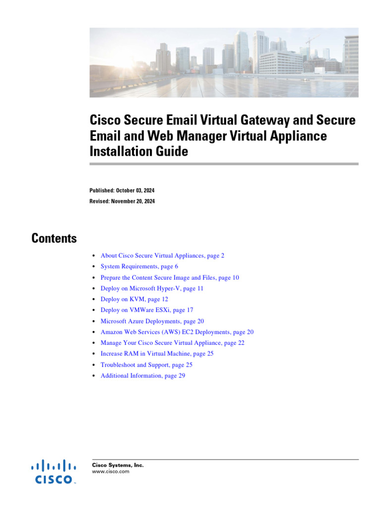 Cisco Secure Email Virtual Gateway and Secure Email Installation Guide ...