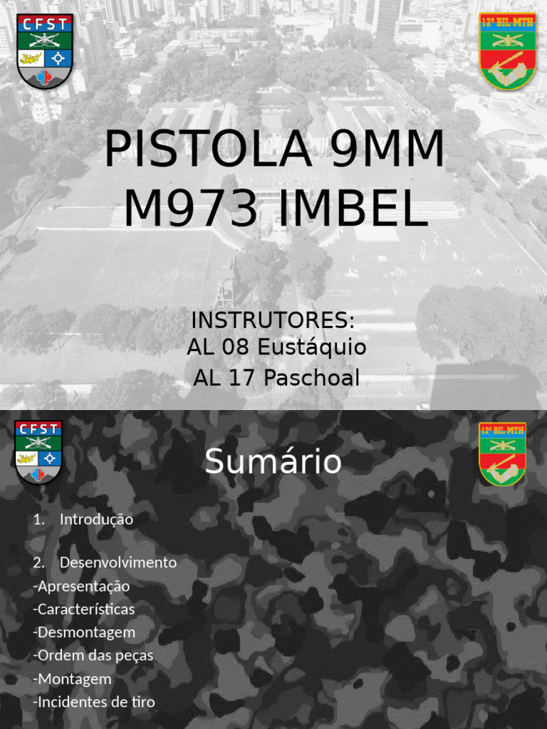 Pistola 9mm m973 Imbel | PDF | Carregador (armas de fogo) | Voo