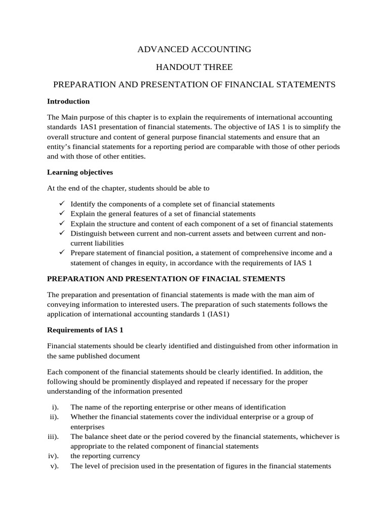 Advanced Accounting | PDF | Balance Sheet | Financial Statement