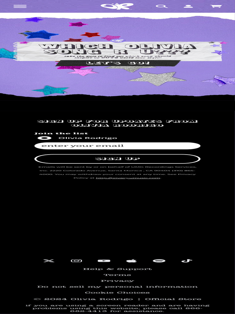 GUTS Quiz - Olivia Rodrigo Official Store | PDF | Business