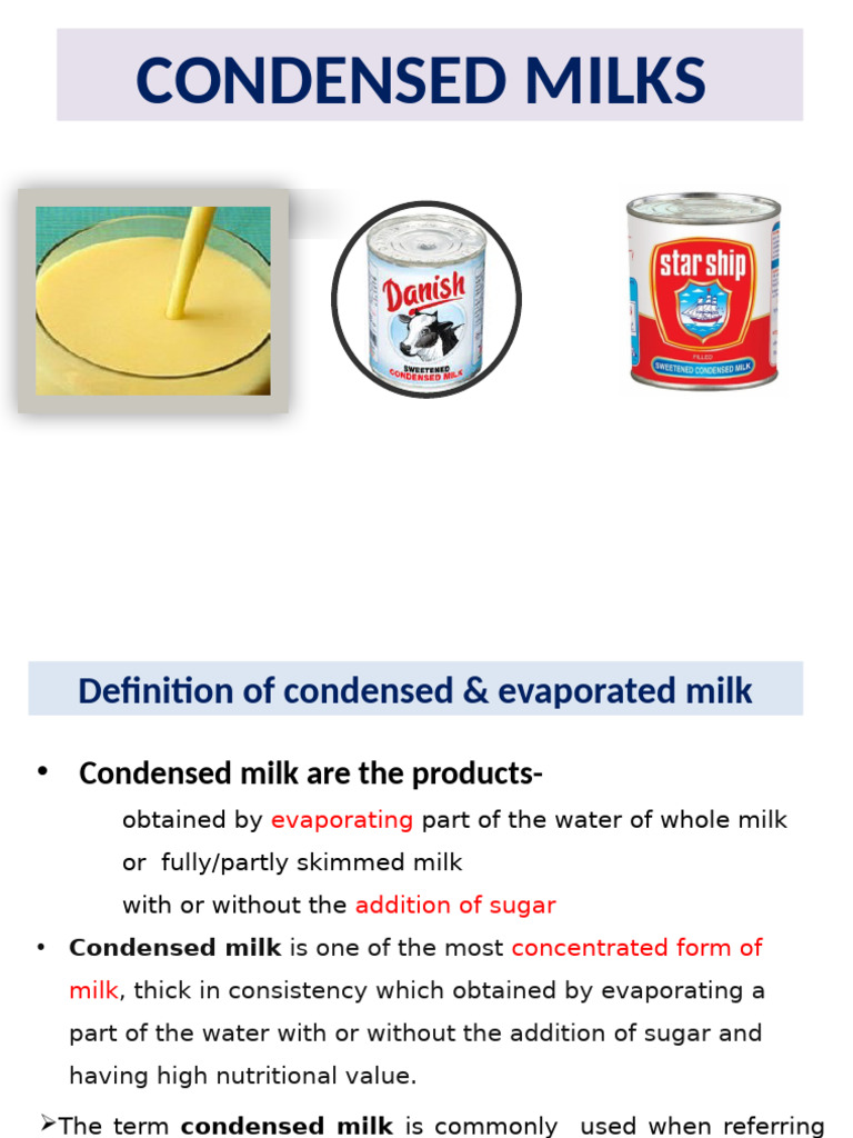 Condensed vs. Evaporated Milk Guide | PDF | Milk | Sugar