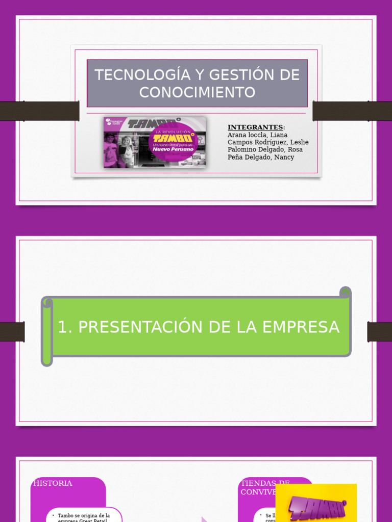 TAMBO - Diapos Casi Final | PDF | Los consumidores | Tienda de conveniencia