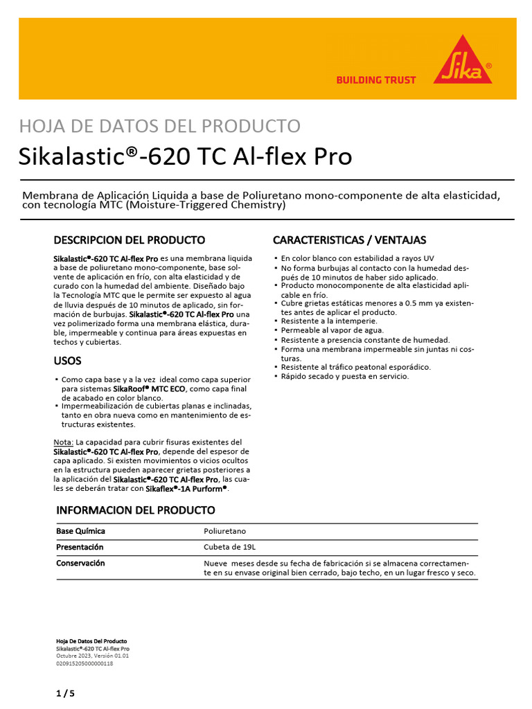 Sikalastic 620 Tcal Flexpro | PDF | Materiales