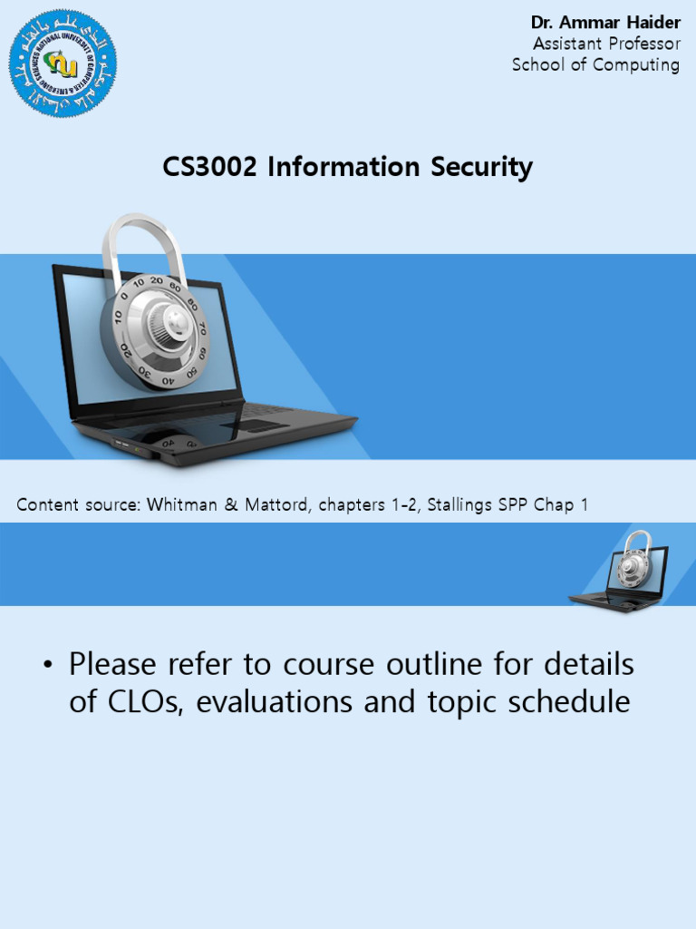 Lec 1-2 - Intro, Principles | PDF | Security | Computer Security