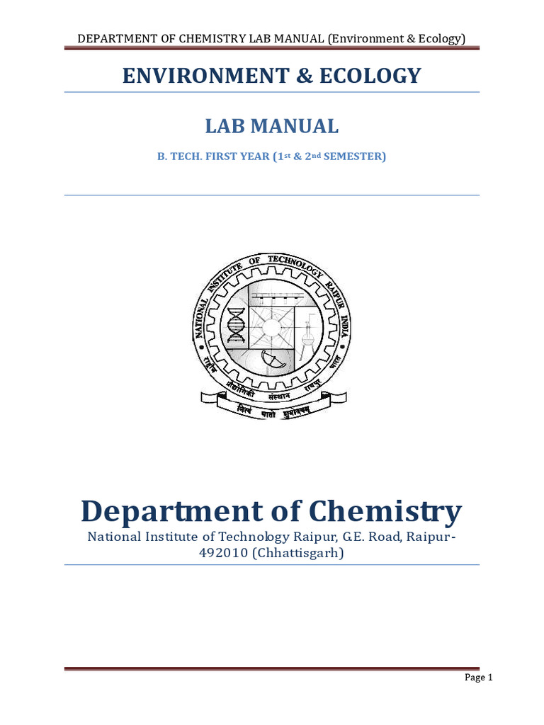 Environment and Ecology Lab Manual Exp.1-10 | PDF | Titration | Chemistry