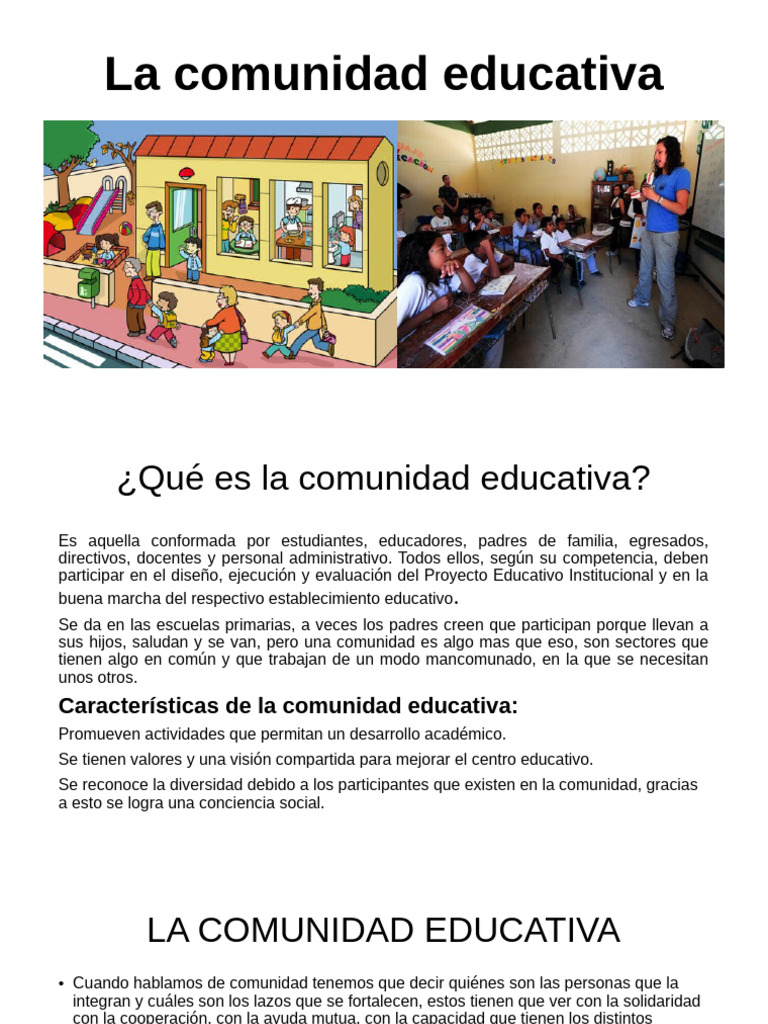 Importancia de la Comunidad Educativa | PDF | Comunidad | Enseñando