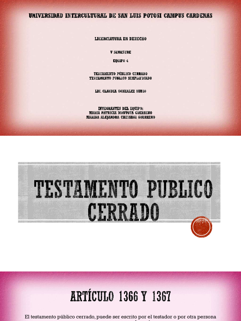 Testamento Publico Cerrado-1-1 | PDF | Voluntad y testamento | Derecho ...