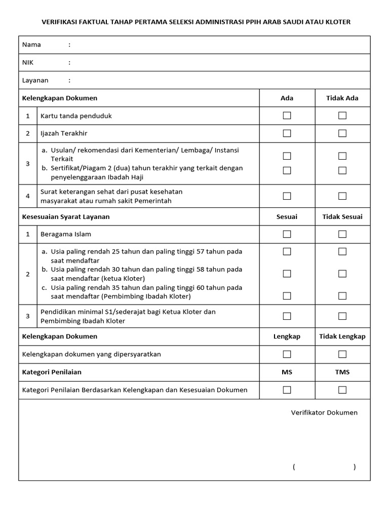 Checklist Ppih | PDF