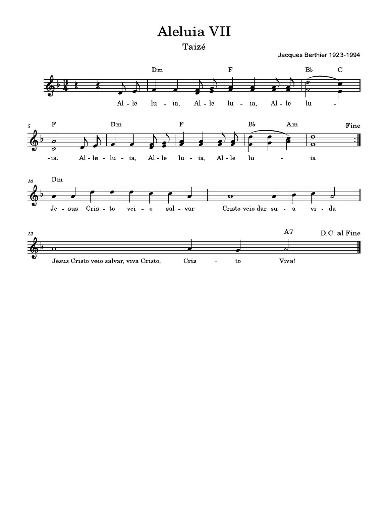 Aleluia VII Taizé | PDF