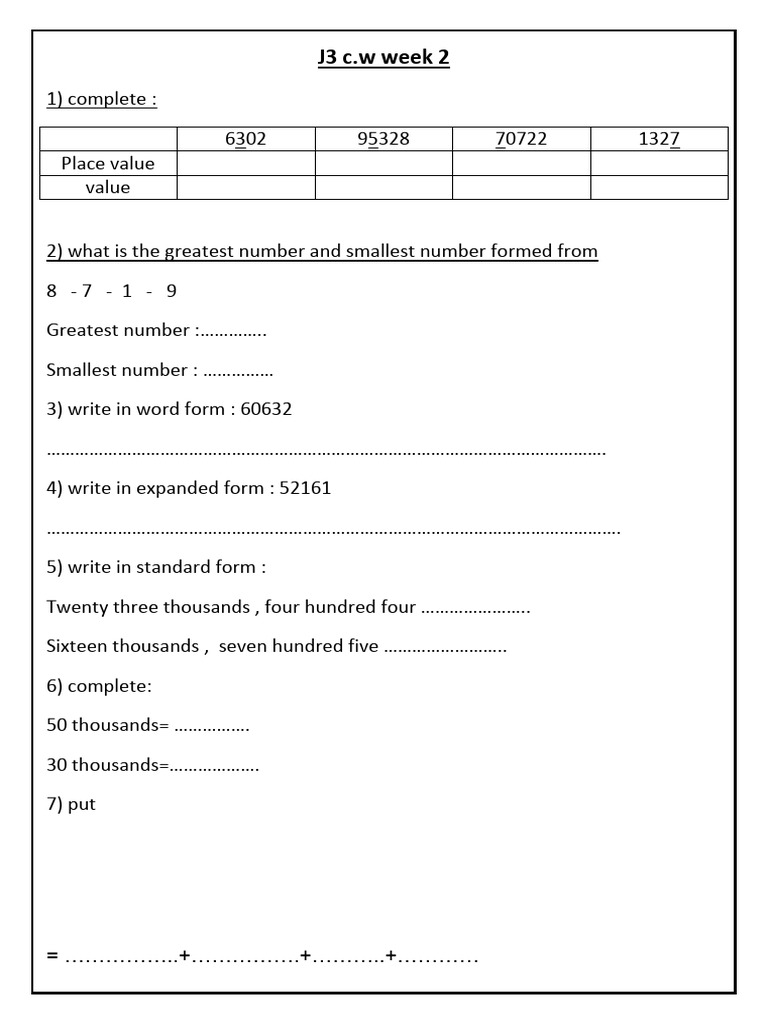 j3 Math Week 2 | PDF | Mathematics