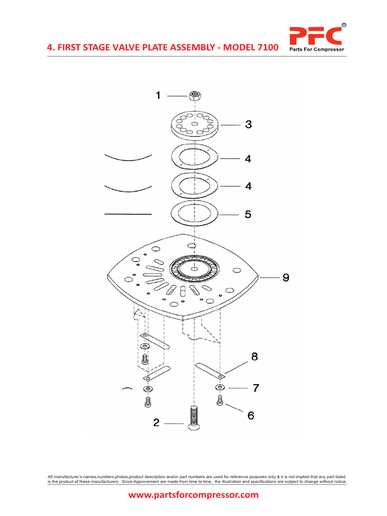 First Stage Valve Plate Assembly-Model 7100 | PDF | Screw | Mechanical ...