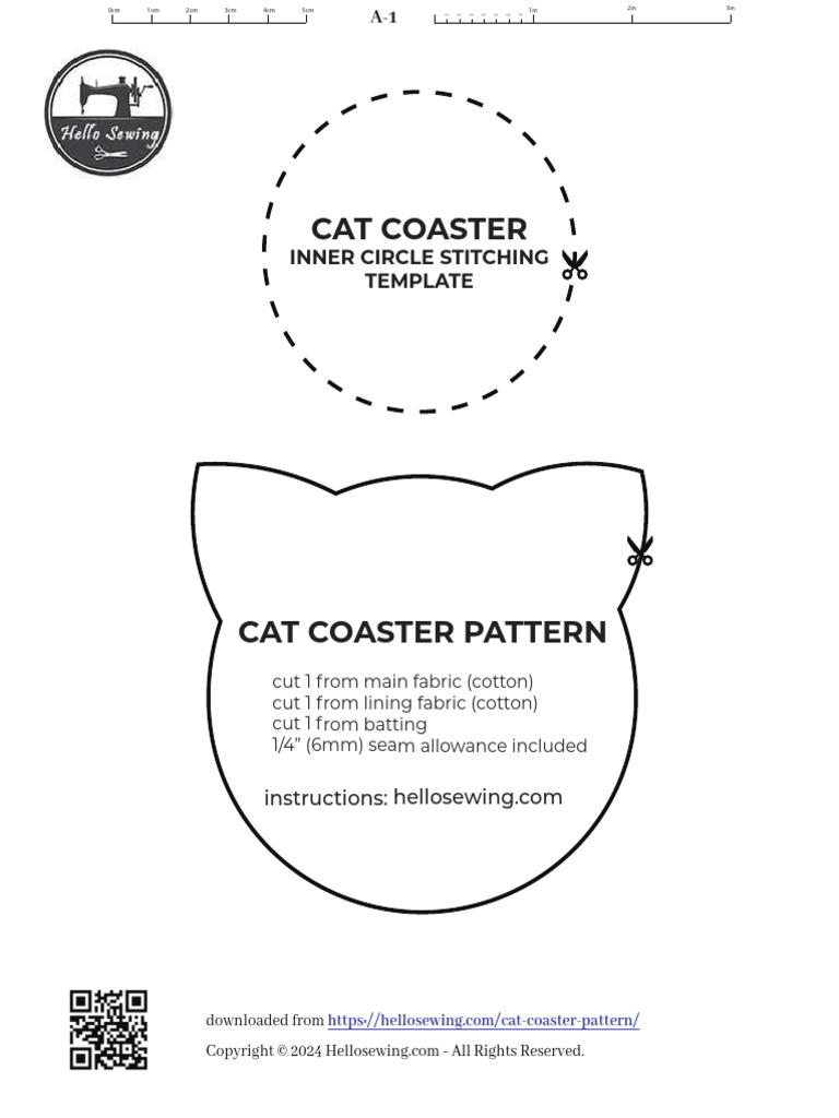 Cat Coaster Pattern | PDF