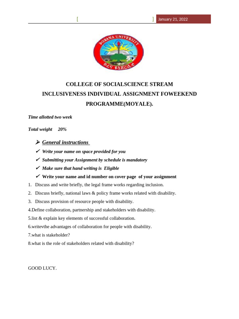 INCLUSIVE .Assignment | PDF | Business