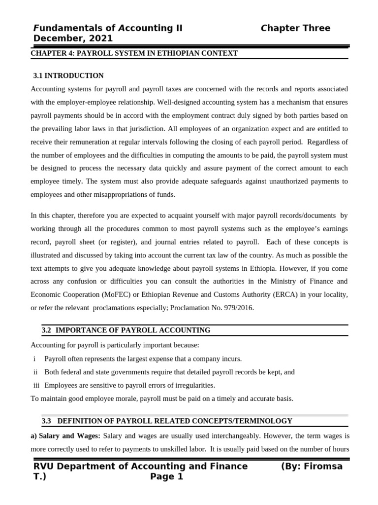 FUA-2 Chapter 3 | PDF | Payroll | Payroll Tax