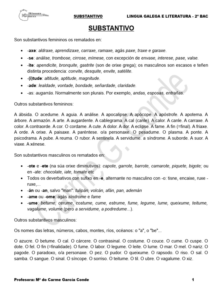 Exercicios Substantivo | PDF