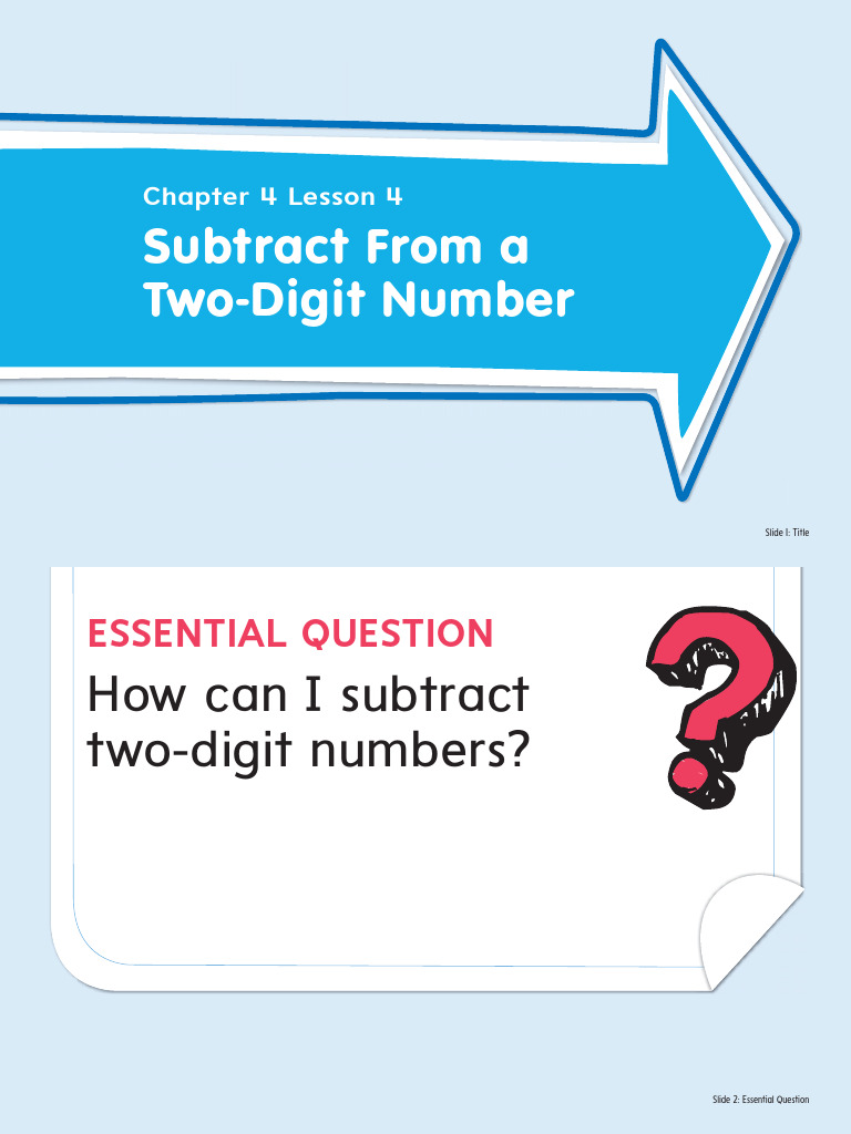 Subtract From A Two-Digit Number: Chapter 4 Lesson 4 | PDF | Teaching ...
