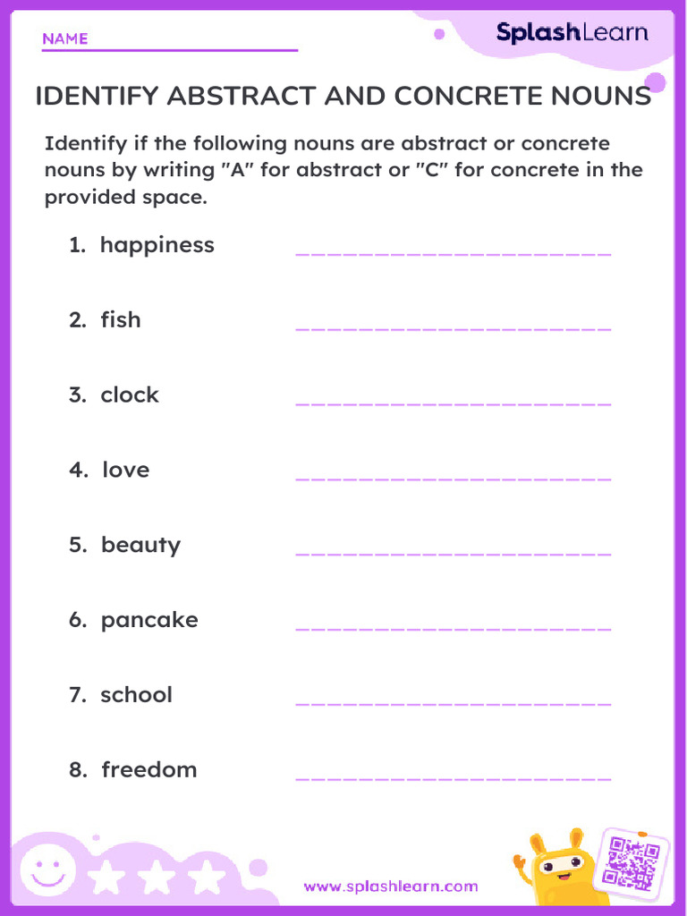 Abstract vs. Concrete Nouns Quiz | PDF